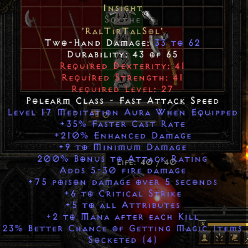 Buy D2R Insight Scythe 17 AURA | Diablo 2 Resurrected (D2R) Item Shop ...