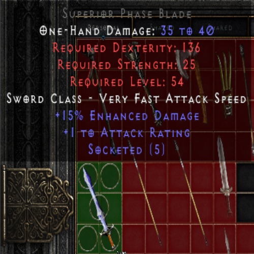 Buy D2R Phase Blade 5os 15 ED 1 AR | Diablo 2 Resurrected (D2R) Item ...