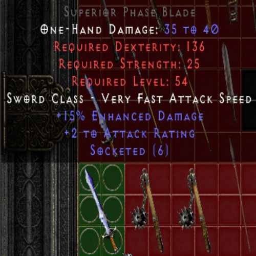 Buy D2R Phase Blade 5os 15 ED 2 AR | Diablo 2 Resurrected (D2R) Item ...